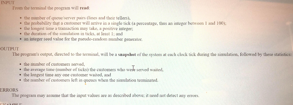 TITLE QUEUEING SIMULATION INTRODUCTION A queue is a | Chegg.com