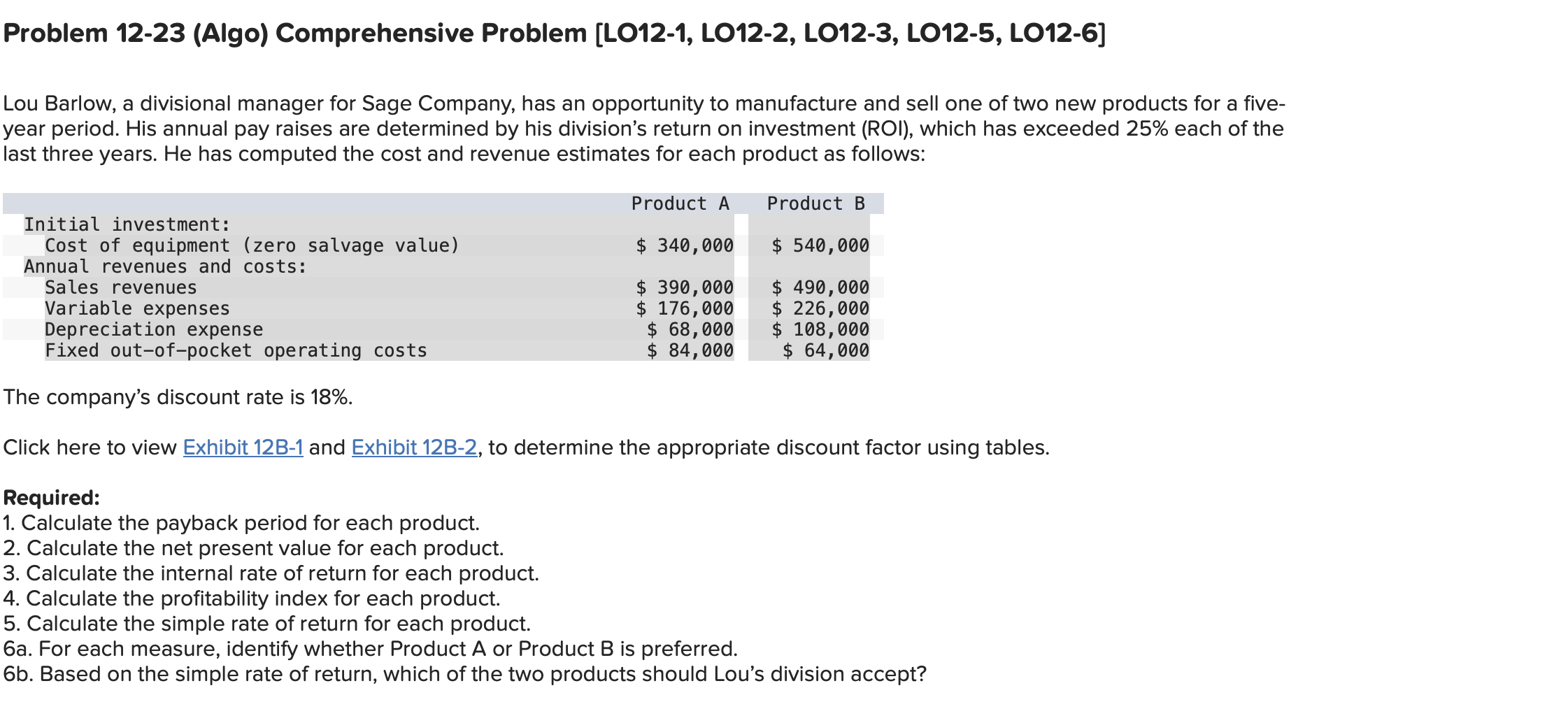 Solved Problem 12-23 (Algo) Comprehensive Problem (LO12-1, | Chegg.com