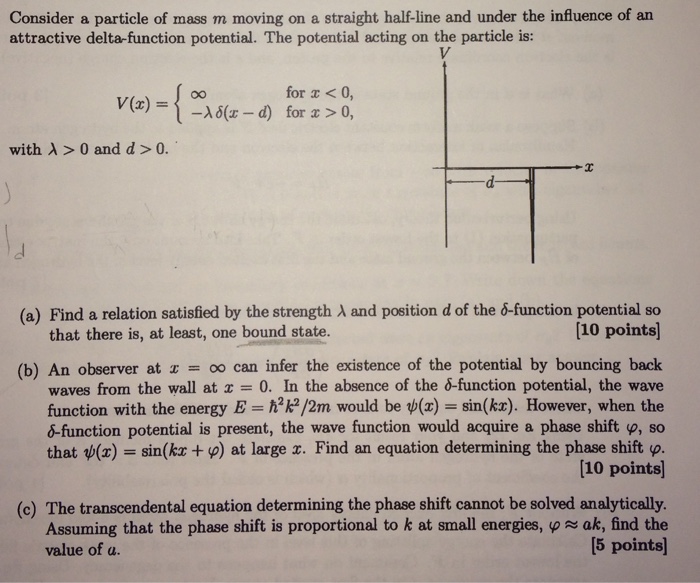 Solved Consider a particle of mass m moving on a straight | Chegg.com