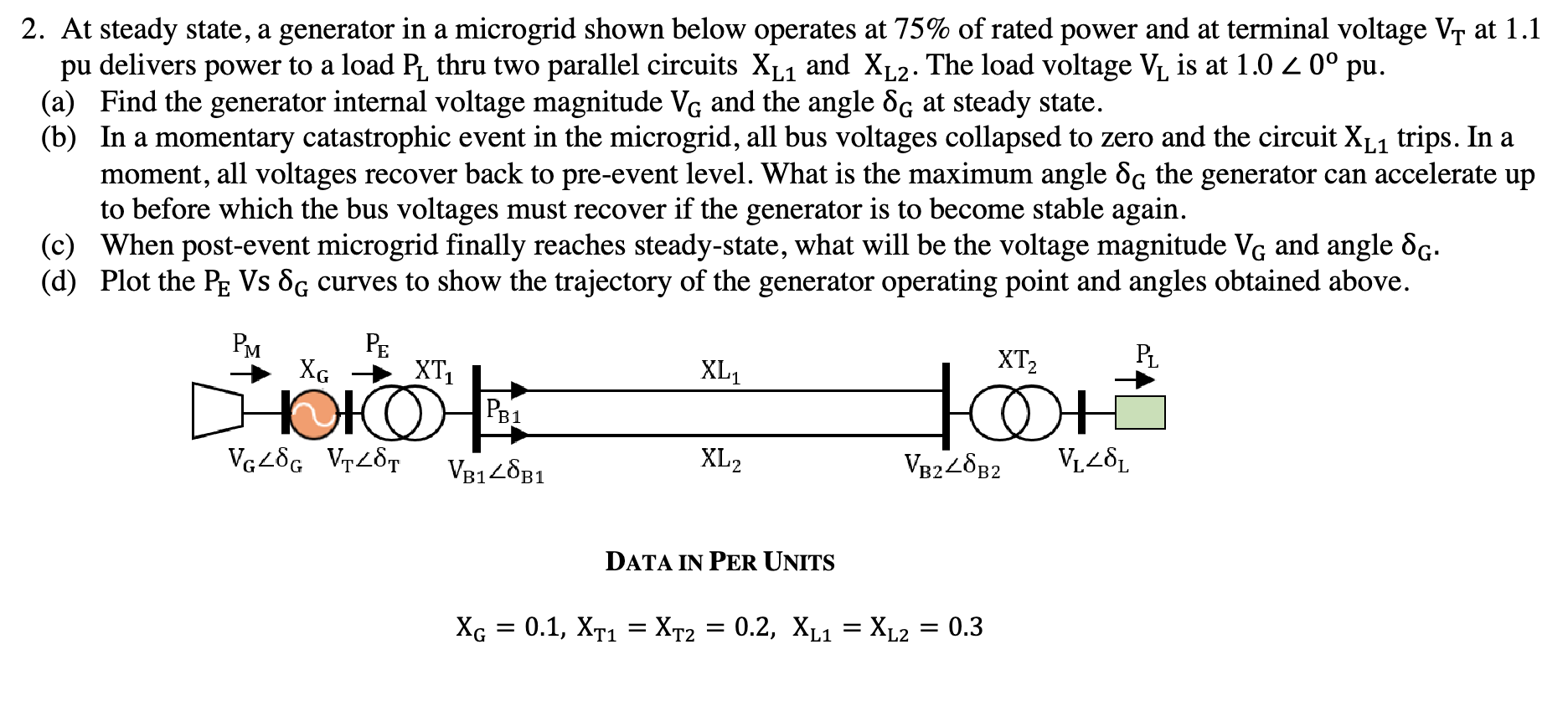 Solved 2. At steady state, a generator in a microgrid shown | Chegg.com
