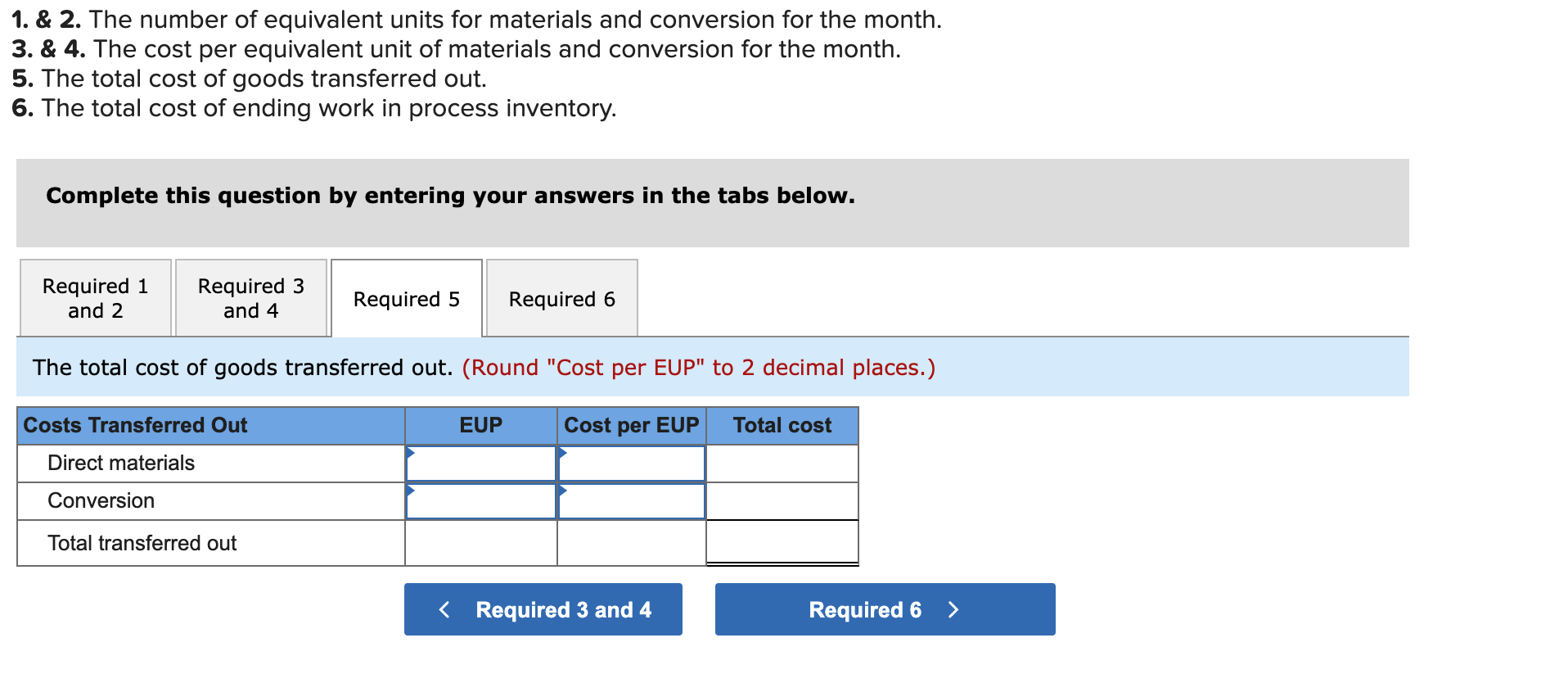 Solved Exercise 03-20 Weighted average: Process cost summary | Chegg.com