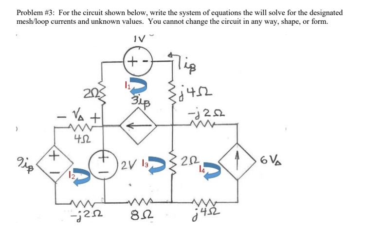 Solved Problem #3: For the circuit shown below, write the | Chegg.com