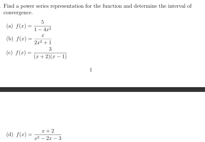 Solved Find a power series representation for the function | Chegg.com