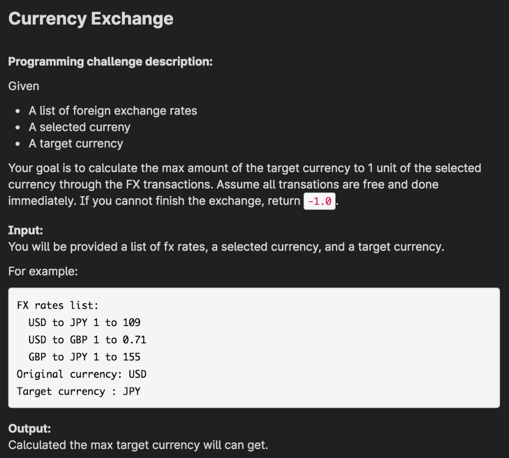 Solved Currency Exchange Programming challenge description: | Chegg.com