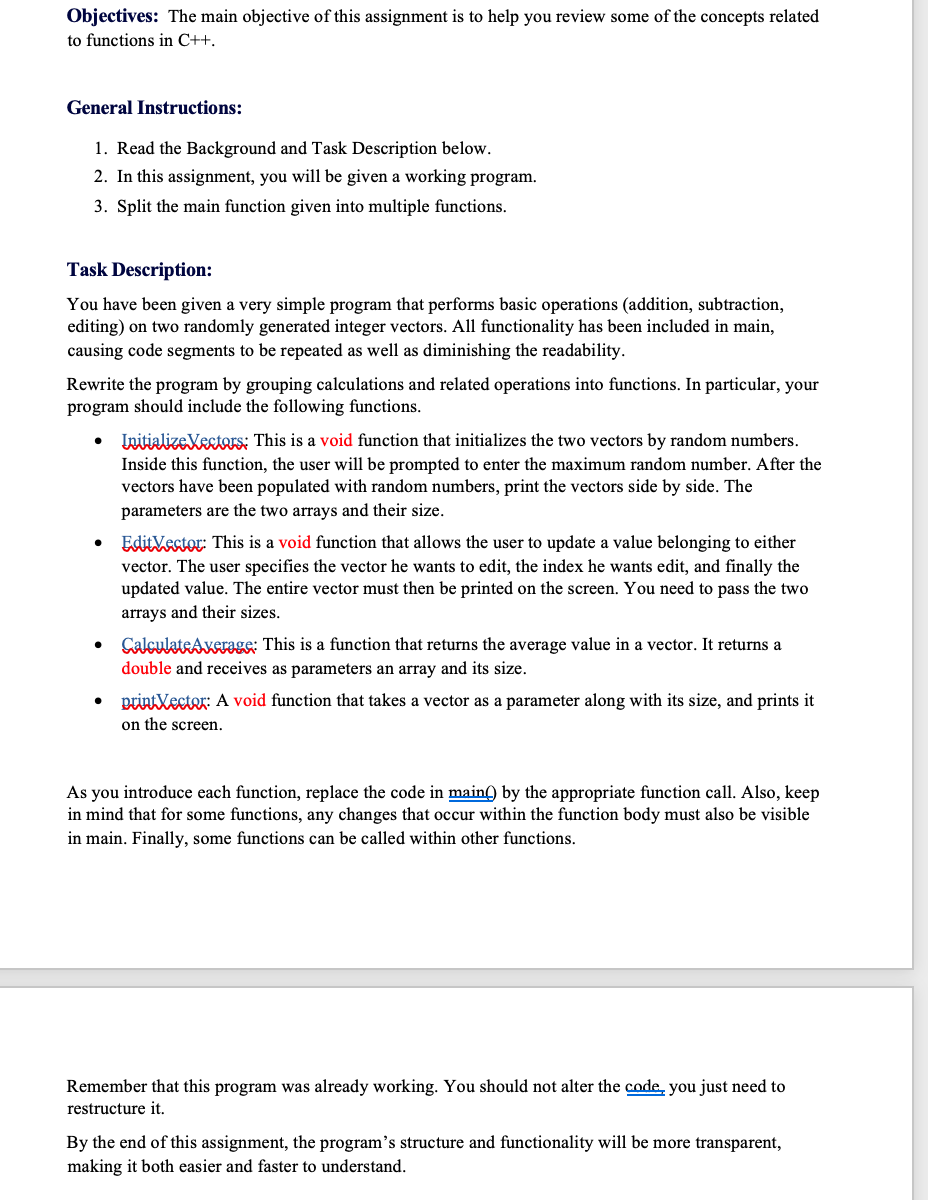 Solved Objectives: The main objective of this assignment is | Chegg.com