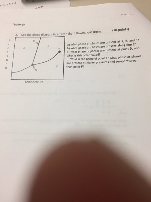 Solved Use the phase diagram to answer the following | Chegg.com