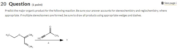 Solved 20 ﻿Question (1 ﻿point)Predict the major organic | Chegg.com