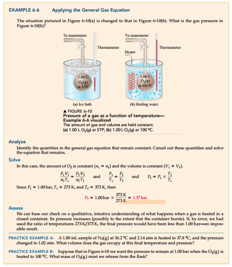 Solved EXAMPLE 6-6 Applying the General Gas Equation The | Chegg.com