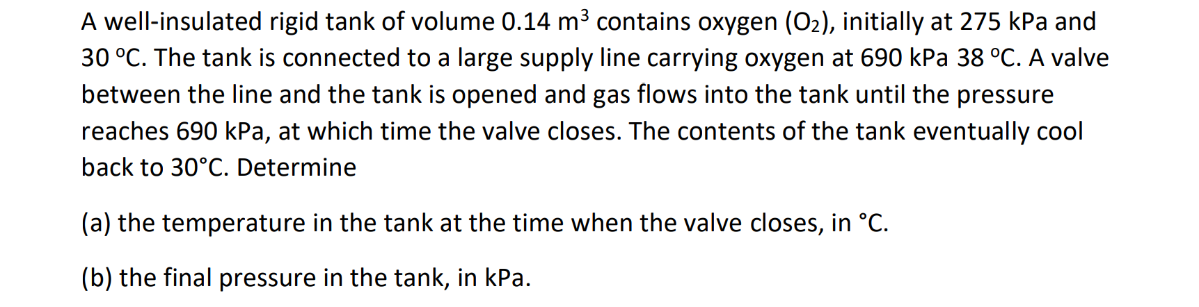 Solved A well-insulated rigid tank of volume 0.14 m3 | Chegg.com