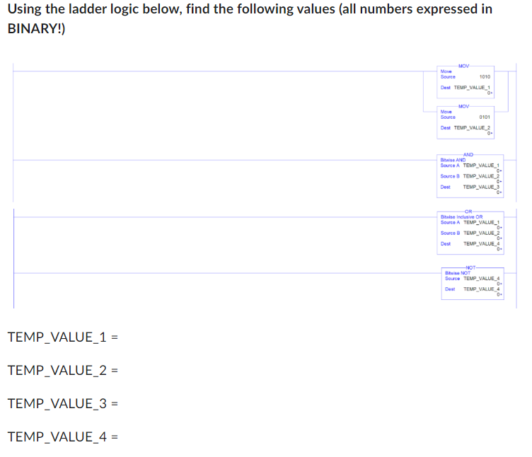 Solved Using the ladder logic below, find the following | Chegg.com