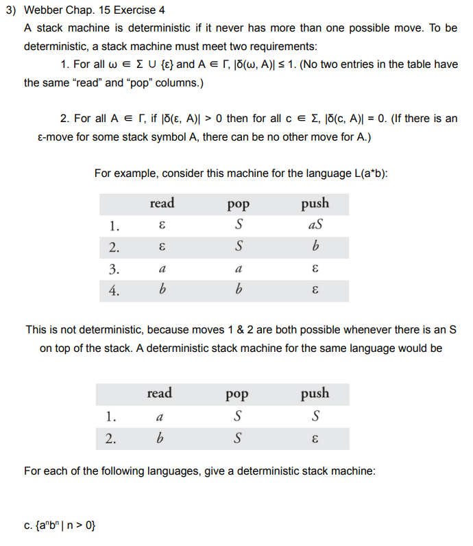Solved Webber Chap. 15 Exercise 4 A stack machine is | Chegg.com