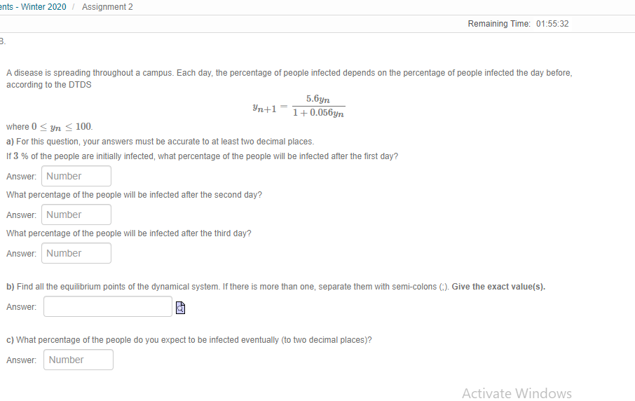 Solved ents - Winter 2020 / Assignment 2 Remaining Time: | Chegg.com