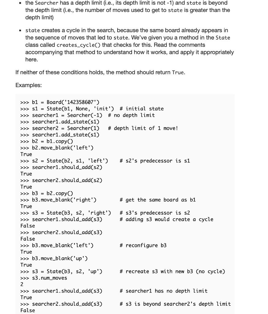 Solved Part III: A Searcher class for random search In the | Chegg.com