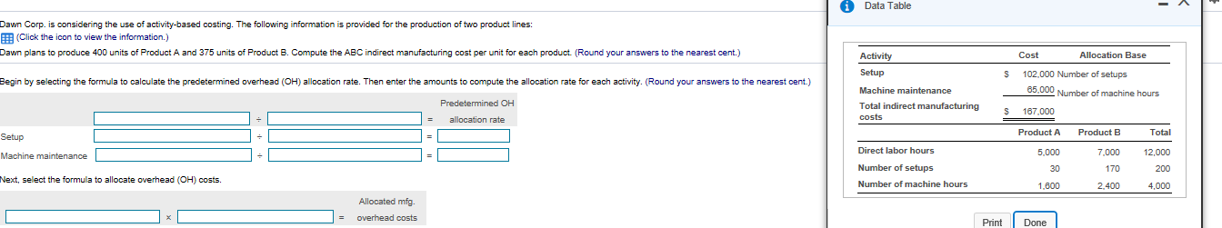 Solved i Data Table Dawn Corp. is considering the use of | Chegg.com