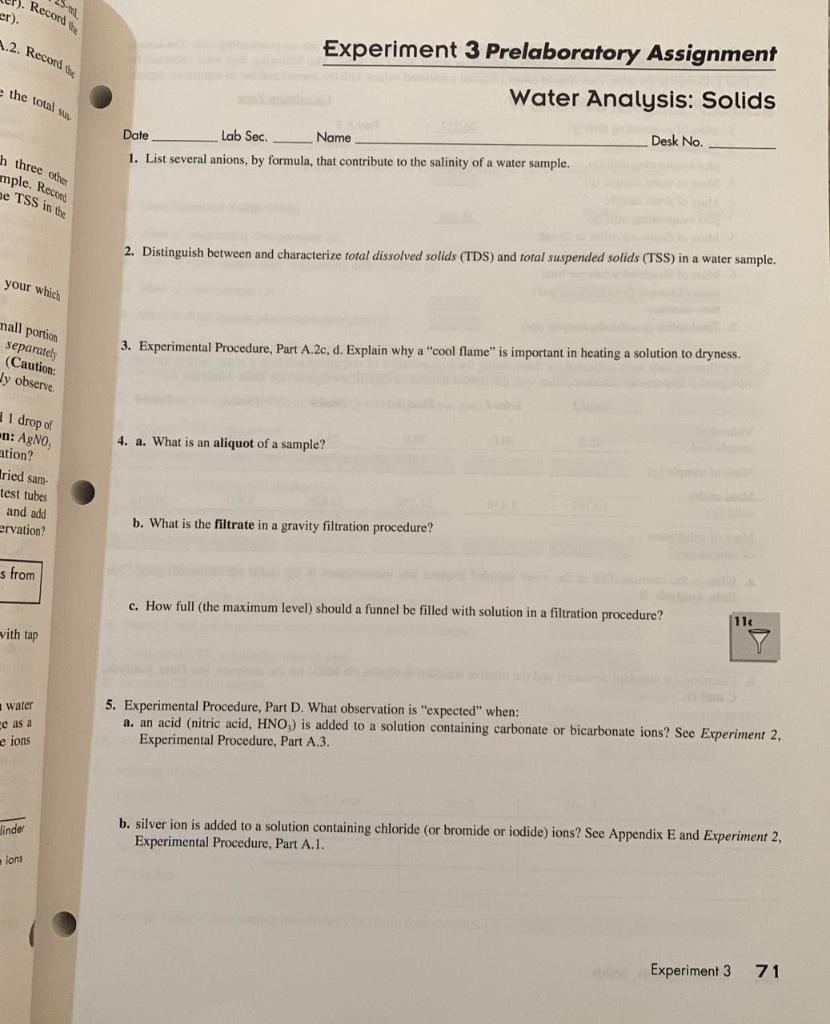 Solved 1. List several anions, by formula, that contribute | Chegg.com