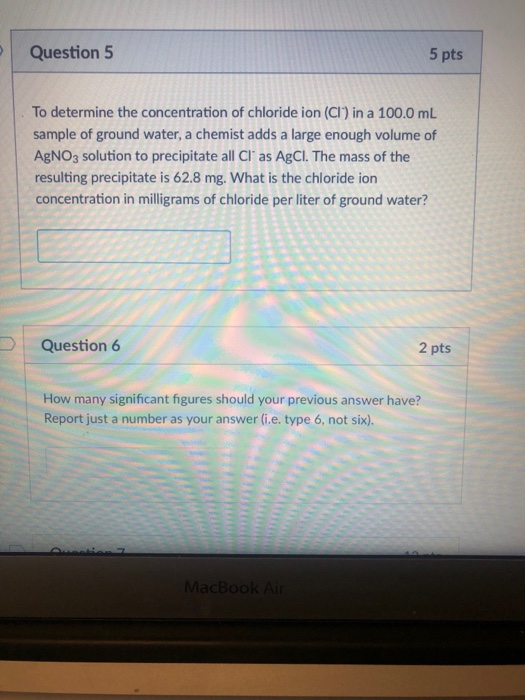 Solved Question 5 5 pts To determine the concentration of | Chegg.com