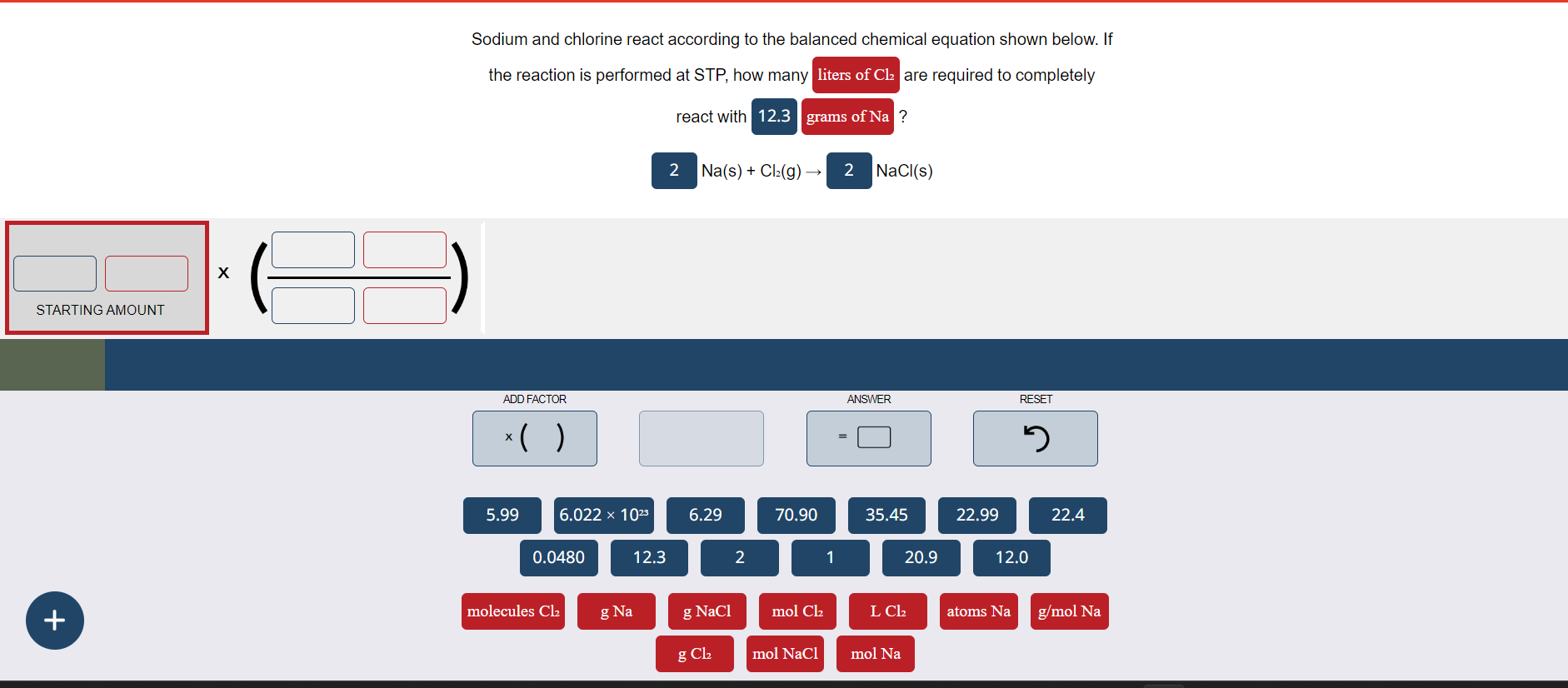 Solved Sodium and chlorine react according to the balanced | Chegg.com