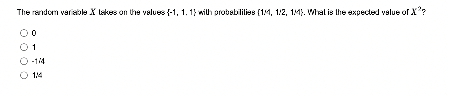 Solved The random variable X takes on the values {−1,1,1} | Chegg.com
