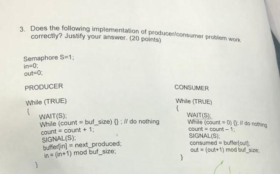 3. Does the following implementation of | Chegg.com