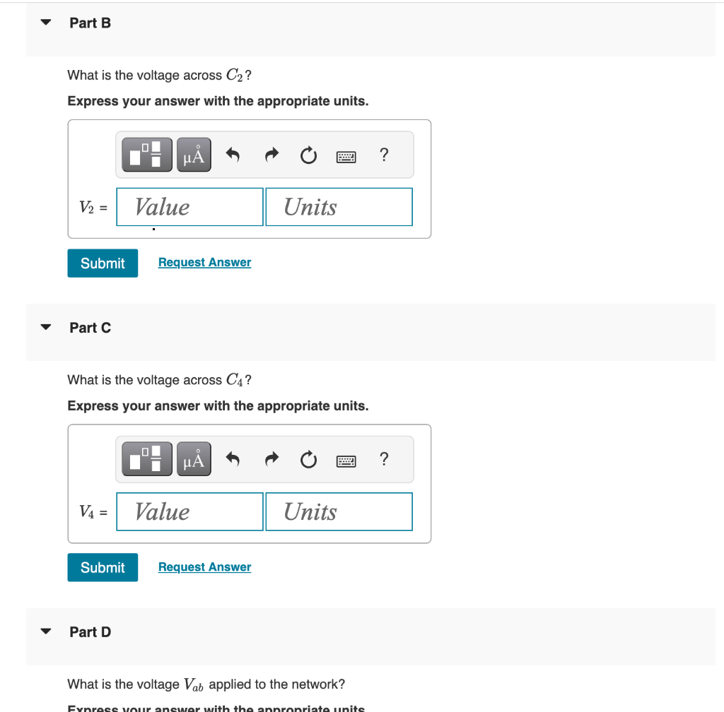 Solved In (Figure 1) C1=9.00μF,C2=3.00μF,C3=5.00μF, and | Chegg.com