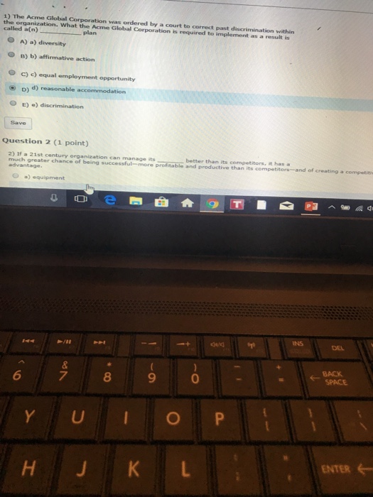 Solved 1) The Acme Global Corporation was ordered by a court | Chegg.com