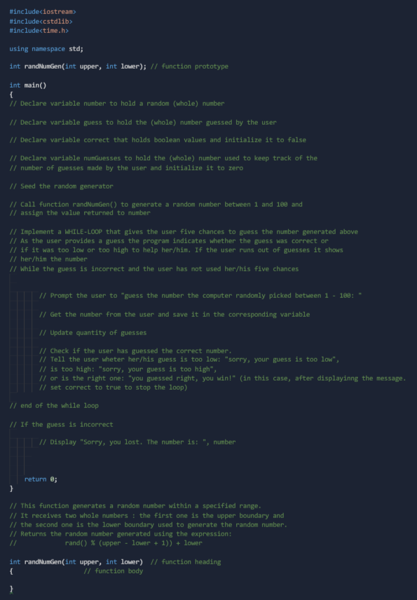Solved Your Program The Guess Number Program From The 