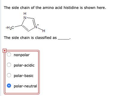 Solved The side chain of the amino acid histidine is shown | Chegg.com