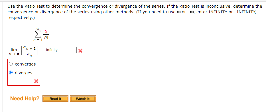 Solved Use the Ratio Test to determine the convergence or | Chegg.com