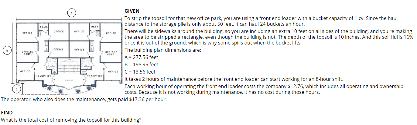 Solved MECH orrice OFFICE orrice/ GIVEN To strip the topsoil | Chegg.com