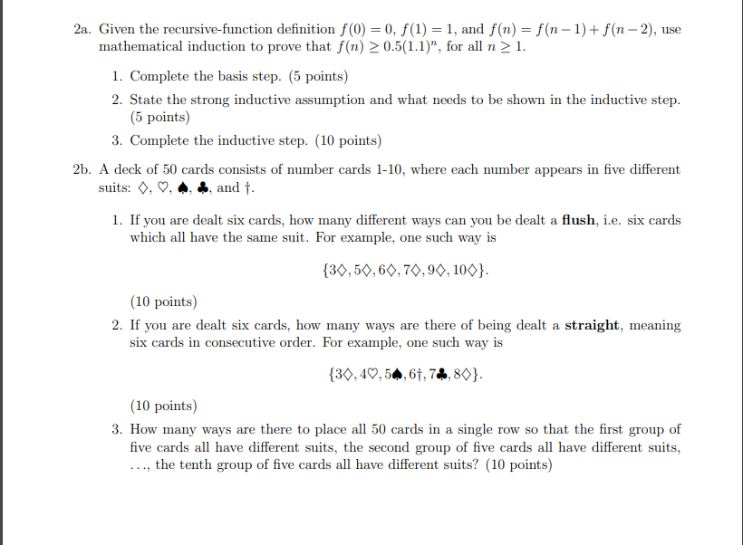 Solved 2a. Given the recursive-function definition f(0) = 0, | Chegg.com