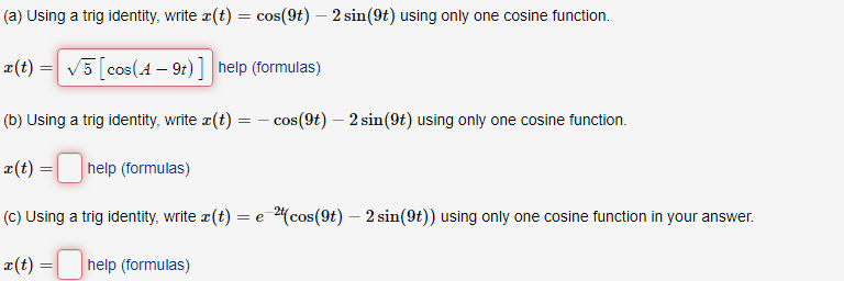 Solved (a) Using a trig identity, write | Chegg.com