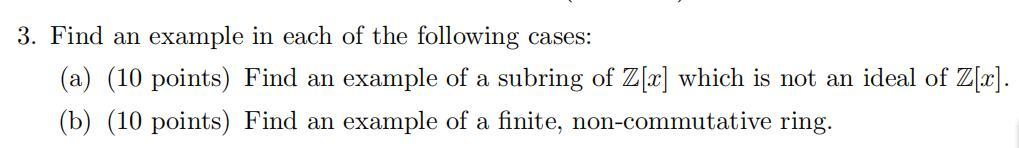 Solved 3. Find an example in each of the following cases: | Chegg.com