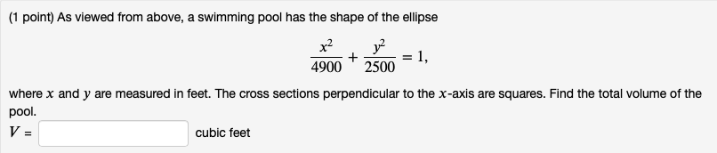 Solved As viewed from above, a swimming pool has the shape | Chegg.com