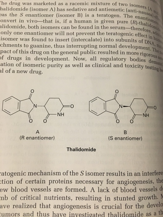 Solved The drug was marketed as a racemic mixture of two | Chegg.com