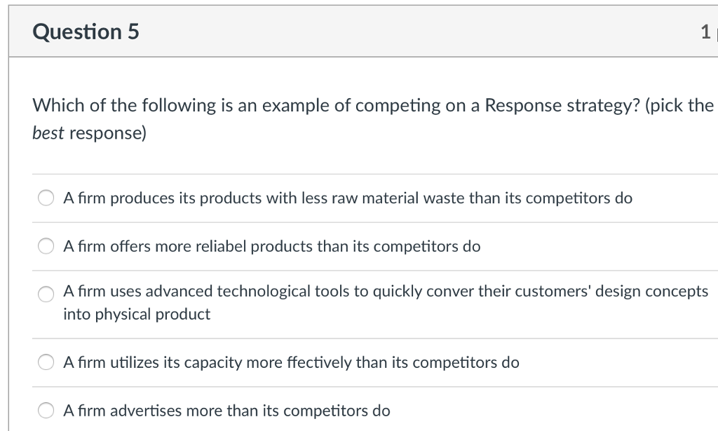 Solved Question 5 Which of the following is an example of | Chegg.com