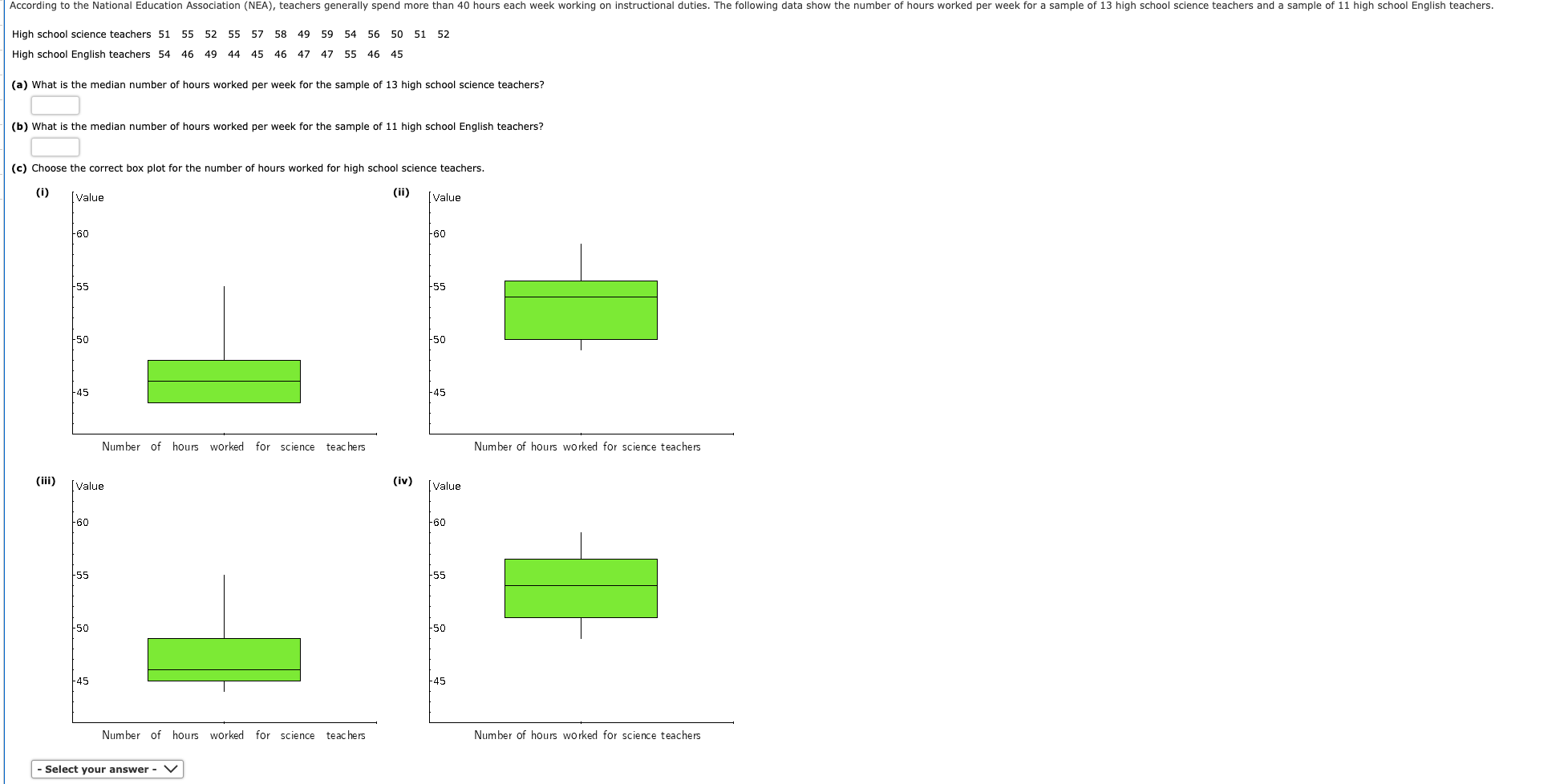 Solved (a) What is the median number of hours worked per | Chegg.com