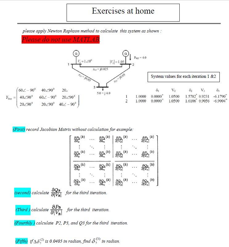 Exercises at home please apply Newton Raphson method | Chegg.com