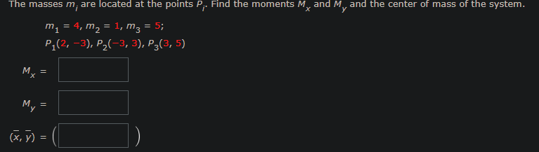 Solved The masses mi ﻿are located at the points Pi. ﻿Find | Chegg.com