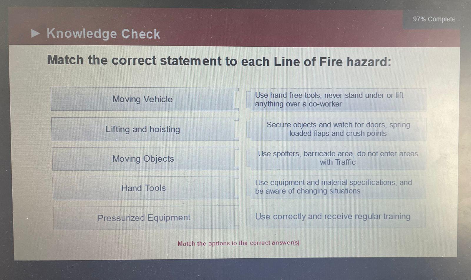 Solved 97% Complete Knowledge Check Match the correct | Chegg.com