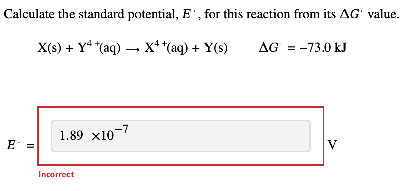 Solved Calculate the standard potential, E∘, for this | Chegg.com