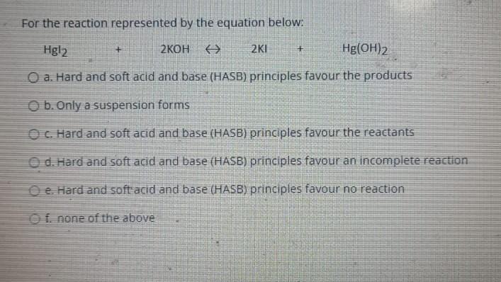 Solved For the reaction represented by the equation below: | Chegg.com