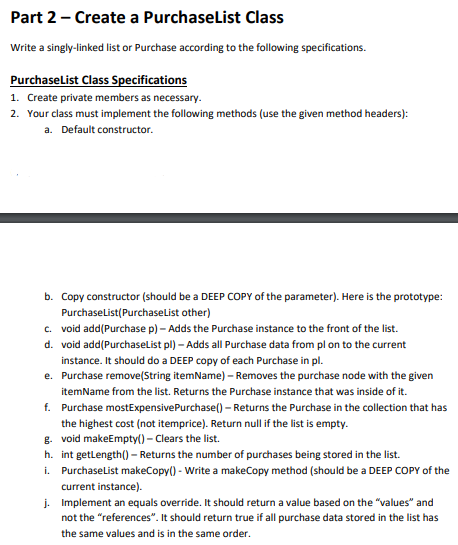 Solved Write a class named Purchase to store information | Chegg.com