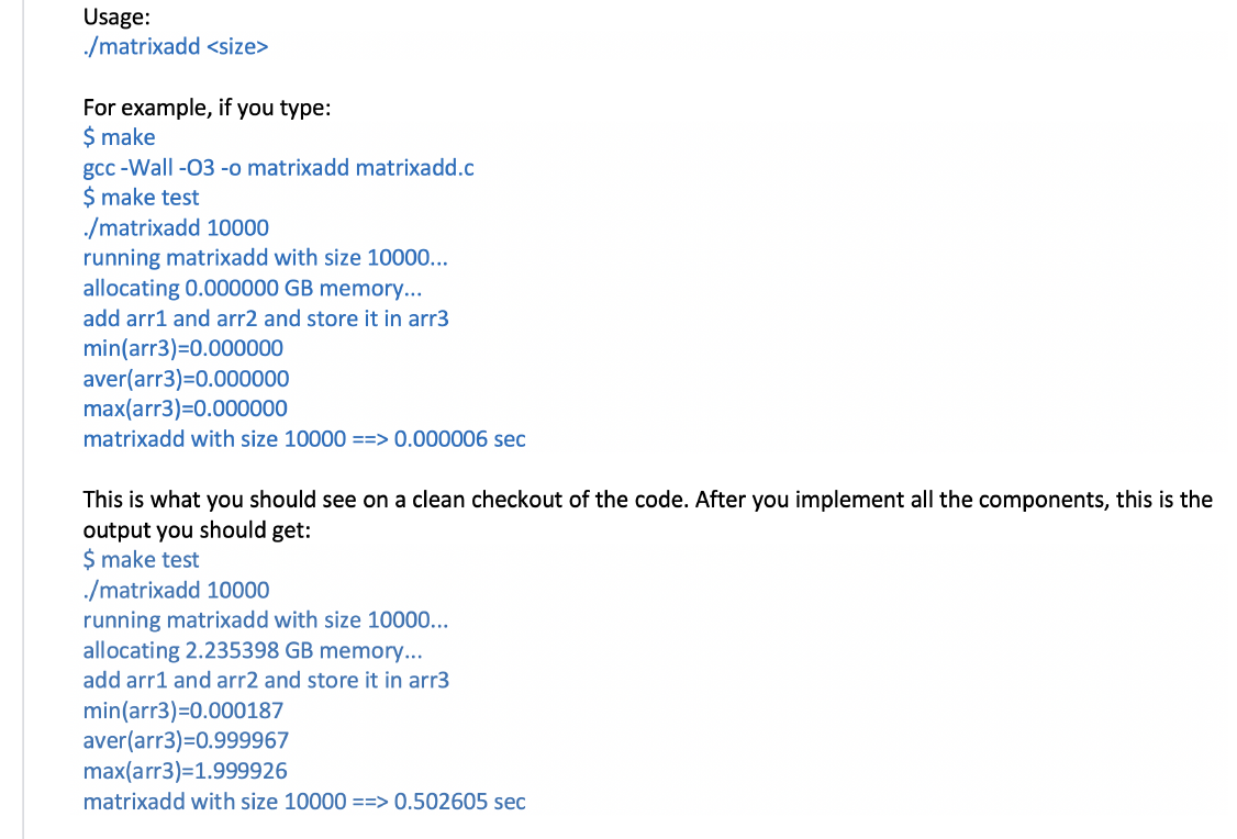 Solved 1. Implement a matrix add computation of a 2D matrix | Chegg.com