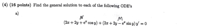 Solved (4) (16 points) Find the general solution to each of | Chegg.com