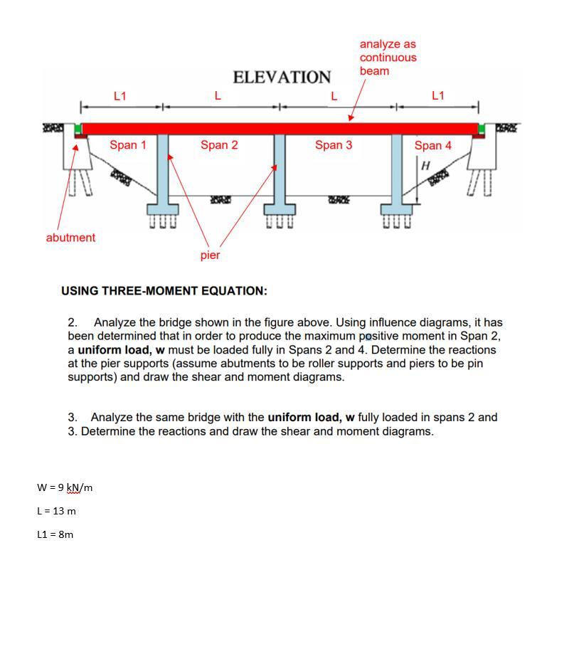 Solved 1. A small bridge is carrying a truck moving from | Chegg.com