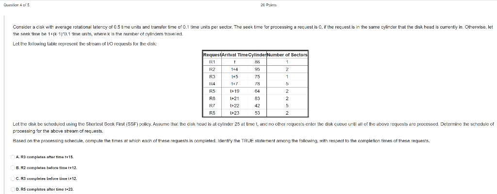 Solved Consider a disk with average rotational latency of | Chegg.com