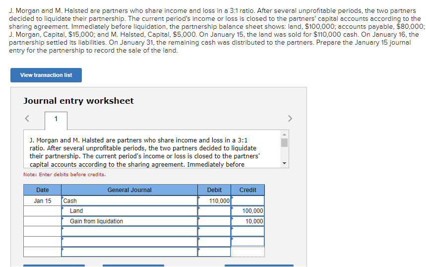 Solved J Morgan And M Halsted Are Partners Who Share Chegg