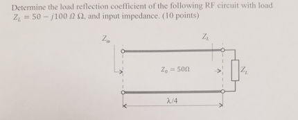 Solved Determine the load reflection coefficient of the | Chegg.com