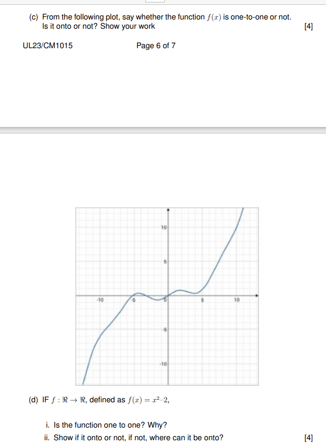 Solved (c) ﻿From the following plot, say whether the | Chegg.com