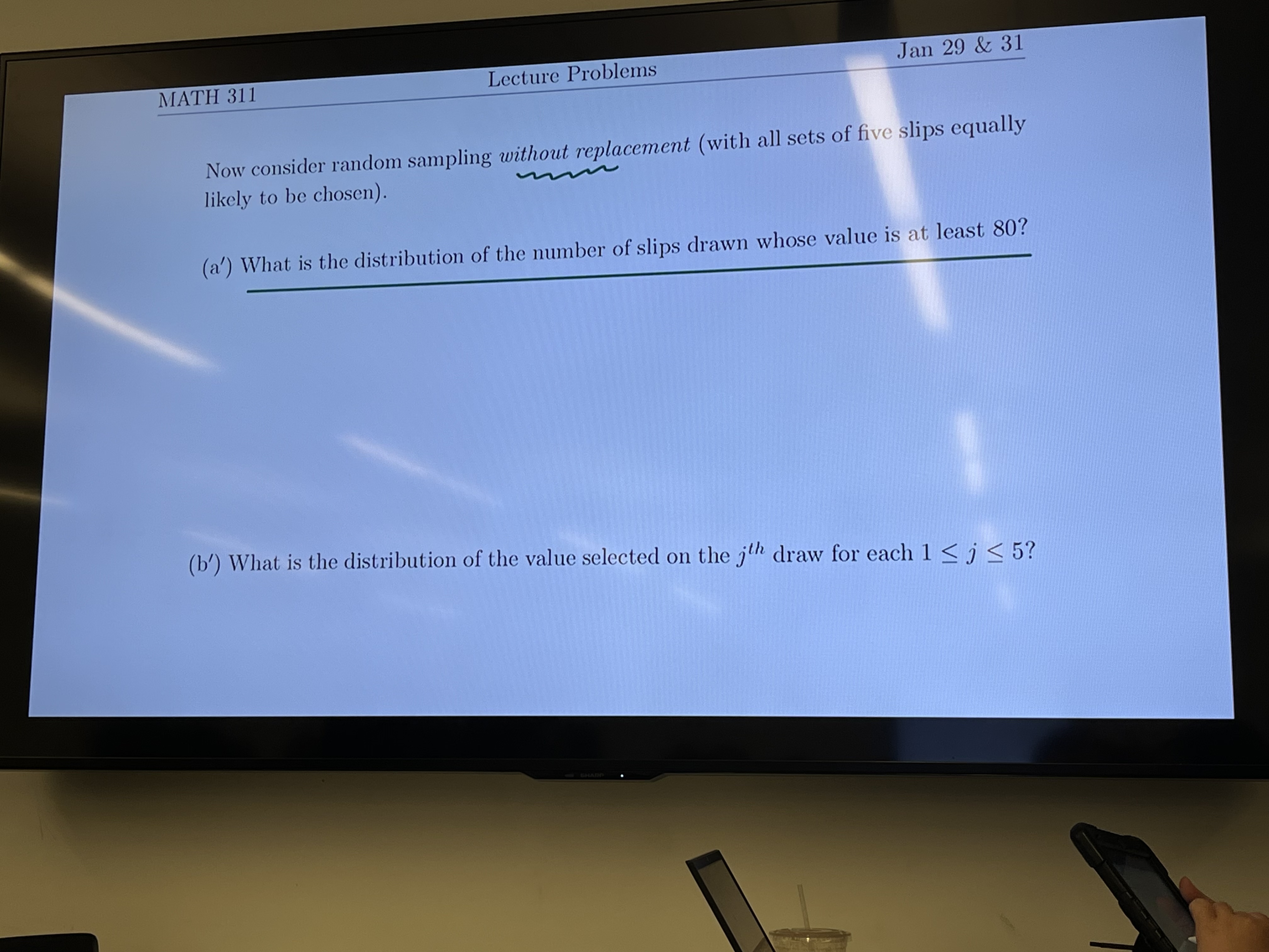 Solved Now consider random sampling without replacement | Chegg.com